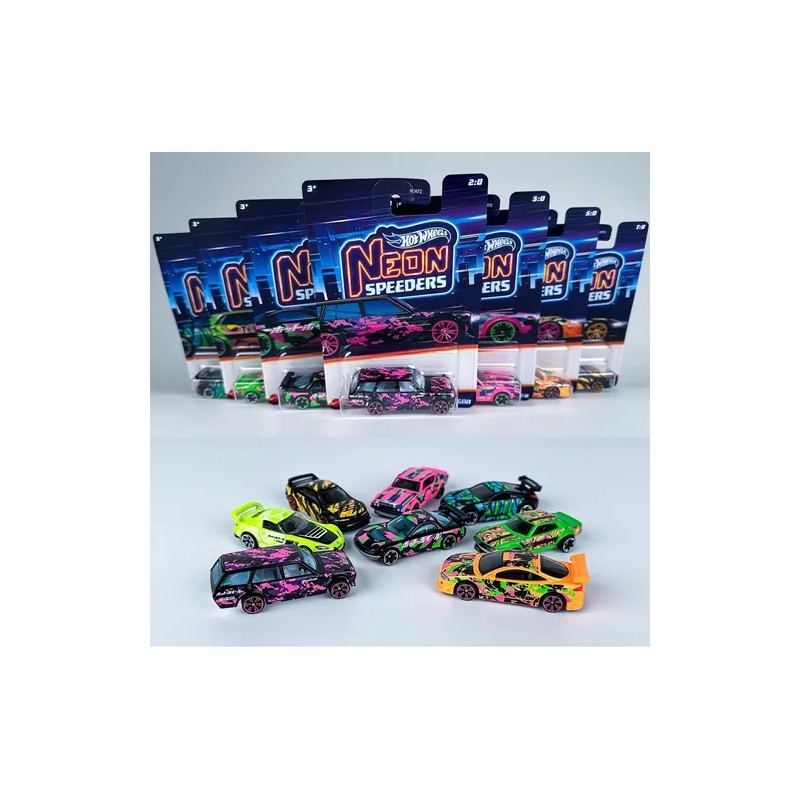 Hot Wheels Set x8 Neon Speeders - Playmaniac